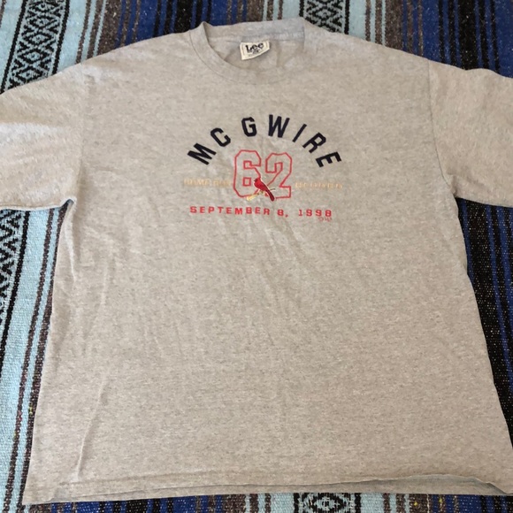 Lee | Shirts | Vintage 998 Mlb Home Run Champion Mark Mcgwire 62 Tee ...